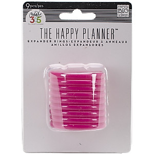 me & my BIG ideas Plastic Expander Discs, Pink - The Happy Planner Scrapbooking Supplies - Add Extra Pages, Notes & Artwork - Create More Space for Notebooks, Planners & Journals - Expander Size
