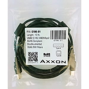 Softio AxxonPremier USB 2.0 HS Cable - A-Male to B-Male Cord - 10 Feet (3 Meters)