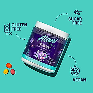 Alani Nu Pre Workout Supplement Powder for Energy, Endurance & Pump | Sugar Free | 200mg Caffeine | Formulated with Amino Acids Like L-Theanine to Prevent Crashing | Cosmic Stardust, 30 Servings