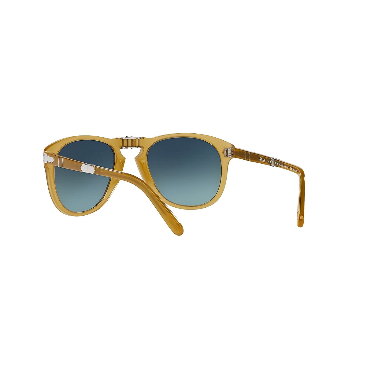 Persol Men's PO0714SM Steve McQueen Aviator Sunglasses, Opal Yellow/Blue Gradient Polarized, 54 mm