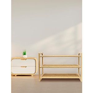 RoyalHouse Bamboo Stackable Shoe Rack, 3-Tier Shoe Organizer, Perfect Free Standing Shoe Rack for Living Room, Closet, Entryway, Bedroom