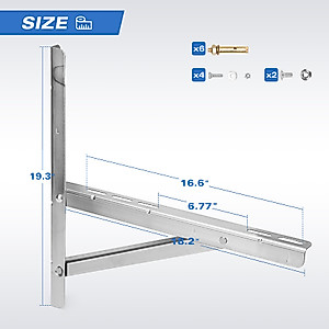 Mounting Bracket for 9000-30000BTU Condenser Ductless Mini Split Air Conditioner Heat Pump Systems, Support Condenser up to 450 lbs, Rust Free Stainless Steel