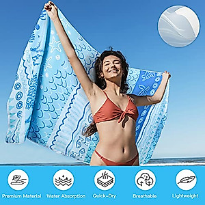 Airensky 2 Pack Microfiber Beach Towel, Oversized (72” x 36") Quick Dry Pool Towel, Sand Free Beach Towel, Super Absorbent Bath Towel, Soft Breathable and Lightweight for Beach, Swim, Hiking