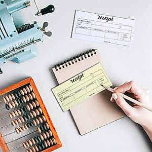 Spakon 4 Pieces Receipt Books Carbonless Pocket Size Receipt Book with Copies 6 x 2.8 Inch Carbon Copy Notepad Carbonless Copy Invoice Book Carbon Receipt Booklet for Boutique Business Supplies