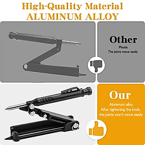 Multi-function Scribing Tool,Construction Pencil,Aluminum Alloy Scriber Marking Tool,DIY Woodworking Scriber Line Measuring Tool With 3 Color Refills