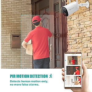Solar Security Cameras Wireless Outdoor for Home Security, Battery Powered 2.4G WiFi Camera, 1080P HD Night Vision Camera with Solar Panel, PIR Motion Detection, IP65 Waterproof, 2-Way Talk, SD/Cloud