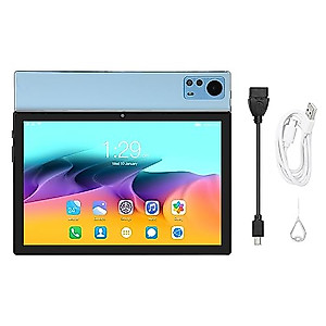 SHYEKYO 10.1 Inch HD Tablet, Dual SIM Dual Standby 8GB 128GB Tablet Tab M10 Octa Core for Work (Blue)
