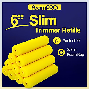 FOAMPRO 63-P 75Rs-10 Slim Trimmer Refill, 3/8 in Nap, 6 in L, Foam Cover, 6 Inch (10 Pack)