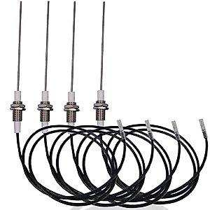 MCAMPAS Set of 4 PCS Spark Igniter with M10x1 Threaded Universal Ceramic Electrode Ignition Plug Wire 36", Fit for Gas Fireplace & Oven & Heater & Kitchen Igniter…