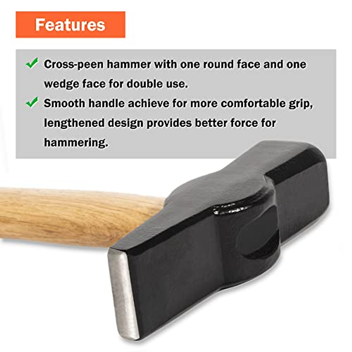 PIILOO Blacksmiths' Hammer Alternative to 0000811-1000 Bladesmith Blacksmithing Forging Knife Making Metal Working Tool