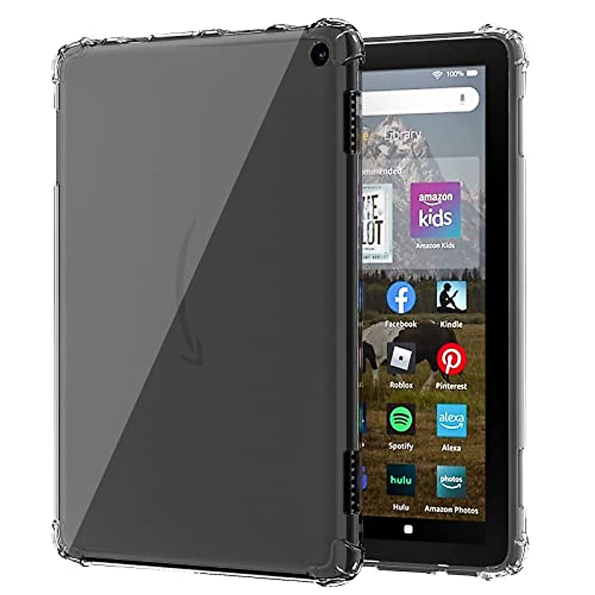 Clear Case for Kindle Fire HD 8 & Fire HD 8 Plus Tablet 8" (12th Generation 2022), Clear Protective Case for All-New Amazon Fire HD 8 & Fire HD 8 Plus Tablet, Silicone Back Shell Cover - Transparent
