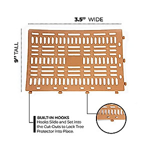 HAPPY SWAN 6 Pack of Tree Guard Trunk Protector Resizable Weather-Proof Durable Plastic Brown Protective Agains Dogs, Deer, Rats, and Rabbits and Weed Wacker with Digging Glove