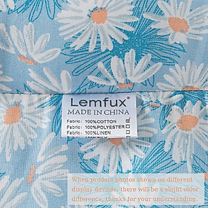 Lemfux Maternity Belly Double Wedge Pillows for Pregnant Women Sleeping, Elegant Small Adjustable Daisy Patterned Pregnancy Pillow for Back Support, 100% Cotton, Ultra Soft, for Side Sleeper