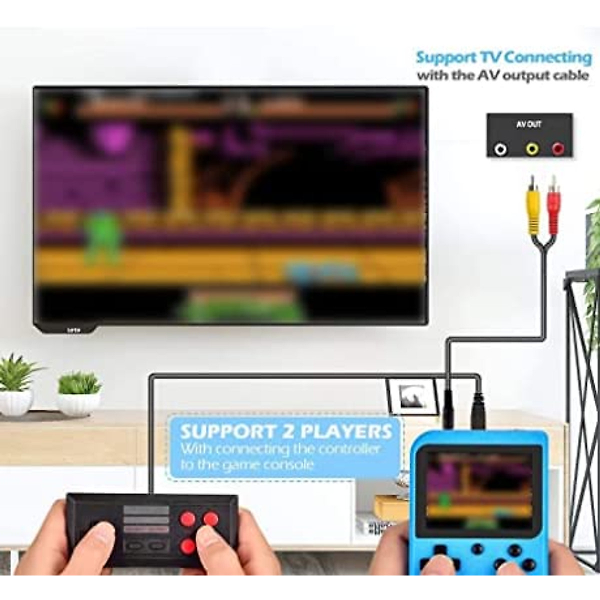 Handheld Game Console. Retro Mini Game Console.500 Non-Repeating Classic FC Games.3.0-inch Screen TV Connection.Adult and Children Game Consoles,Birthday Present