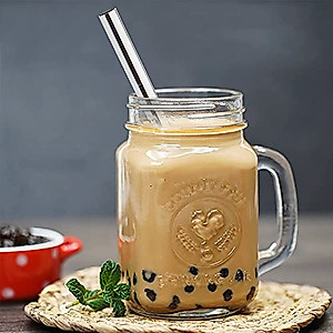 Vinaco Stainless Steel Boba Straws, 0.5'' Extra Wide Reusable Metal Drinking Straws for Milkshakes, Bubble Tea, Smoothie, Set of 6 Jumbo Drinks with 1 Cleaning Brush