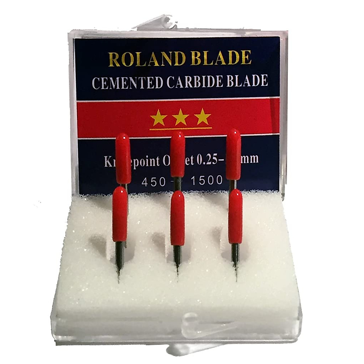 6-Pack 45 Degree Standard Angle Sign Making Vinyl Sign Plotter Knife Blade Replacement cemented Carbide Set Compatible with Roland Refine US Cutter Bridge MH