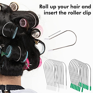 Vin Beauty Hot Curler Clips Replacement Kit, 16 Pieces Hot Roller Clips for Electric Rollers Travel Hot Roller Securing Pins Fits 1½”, 1¾" Size Hair Hot Rollers (8 PCS 1½”,8 PCS 1¾")