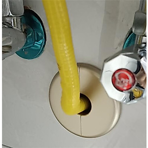 ABS Wall Split Flange Self-Adhesive Tape Round Escutcheon Plate Cover for Water Pipe Faucet Decoration Accessories faucet pipe flange pipe cover (22)