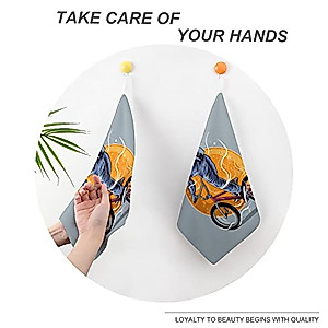Lurnise Hand Towel Bike Hand Towels Dish Towel Lanyard Design for Bathroom Kitchen Sports