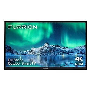 Furrion Aurora 55-Inch Full-Shade 4K LED Outdoor Smart TV - Weatherproof Outdoor Television w/ HDR10, Anti-Glare, 400-Nit LED Screen, Impact-Resistant Screen, External Antenna for Shaded Outdoor Areas