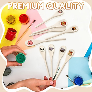 Mifoci 150 Pack 12 Inches Long Wooden Spoons for Cooking Long Handle Wood Spoons Kitchen Honey Spoons Mixing Stirring Tasting Serving Utensils Puppets for Eating Cooking Baking Crafts