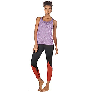 icyzone Yoga Tops Workouts Clothes Activewear Built in Bra Tank Tops for Women (S, Lavender)