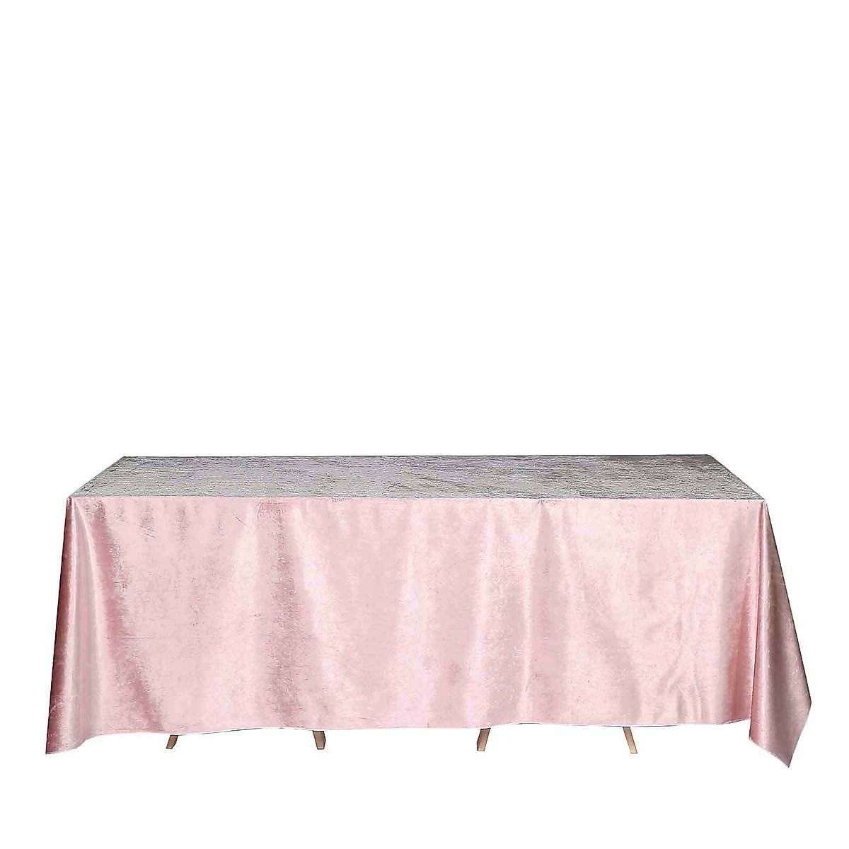 Tableclothsfactory 90 x 132 Inch Rose Gold Rectangle Tablecloth - Premium Velvet Table Cloth for Wedding, Party, Banquet, and Events