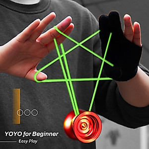 MAGICYOYO N11 Professional Unresponsive Yoyo for Kids, Pro Trick Yo Yo for Adults/Advanced, Dual Purpose Metal Yo-yo Replacement Responsive Yoyo Bearing + 12 Yo yo Strings + Storage Bag