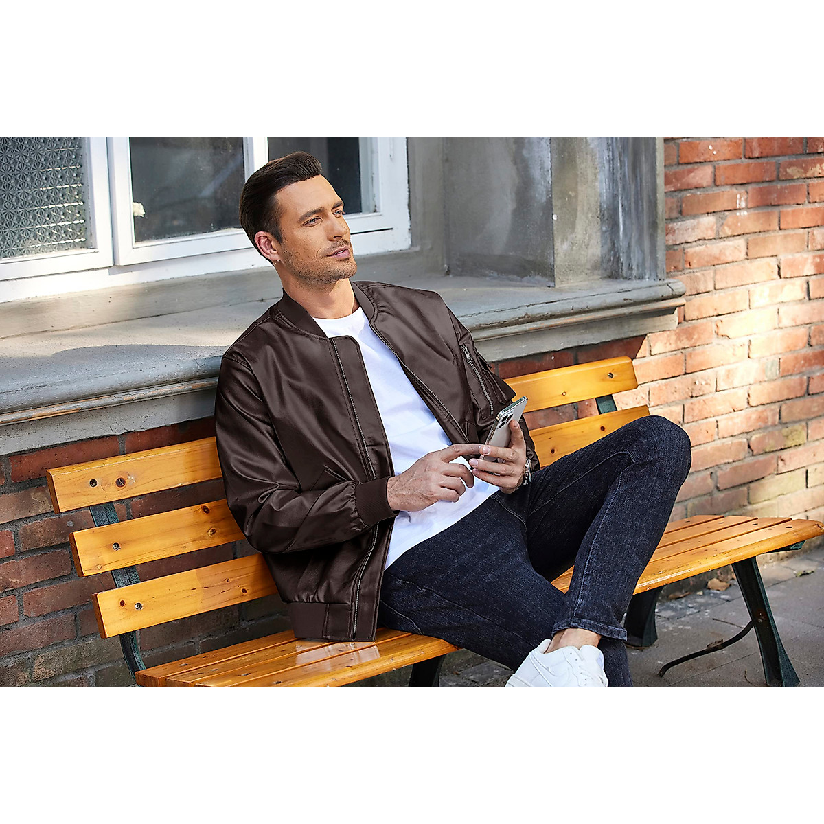 COOFANDY Men Baseball, Coffee, Large