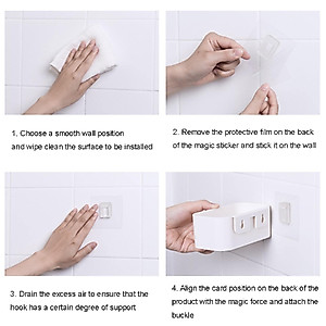 Floating Shelf Wall Mounted Non-Drilling Adhesive Organizer Ledge Shelf, Put Glasses, Remote Control, Keys, Pens for Bed Room,Dorm,Office-L