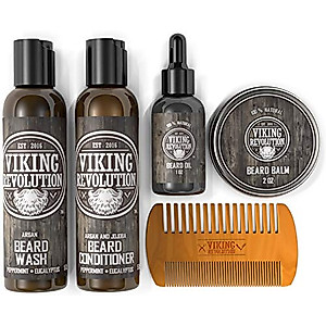 Ultimate Beard Care Conditioner Kit - Beard Grooming Kit for Men Softens, Smoothes and Soothes Beard Itch- Contains Beard Wash & Conditioner, Beard Oil, Beard Balm and Beard Comb- Classic Set