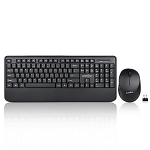 Perixx PERIDUO-714, Wireless Standard Keyboard and Mouse Combo Set, Black (11668)