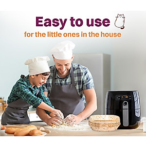 Air Fryer Disposable Paper Liner with Design | 100 Pcs Fit for 5 to 8 QT Basket | Non-Stick Oilproof Parchment Sheets for Microwave | 8” Square