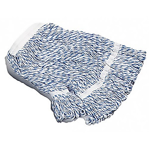 SPARTA 369670B14 Flo-Pac #20 Rayon Cotton Blend Medium Looped-End Mop, 18" Length, Blue