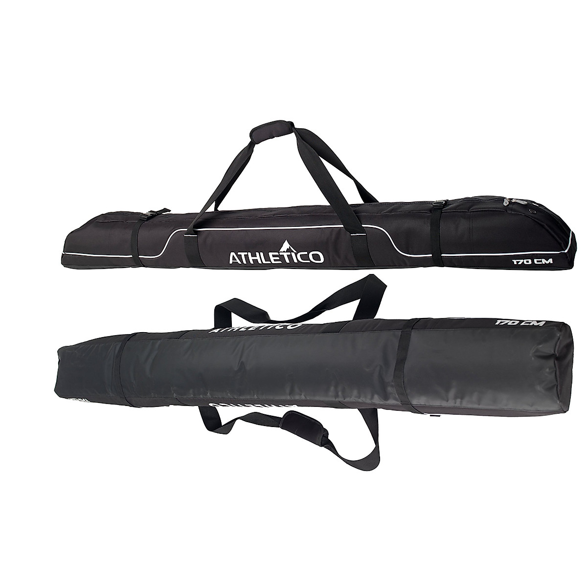 Athletico Diamond Trail Padded Ski Bag - Single Ski Travel Bag to Transport Skis (Black, 170cm)