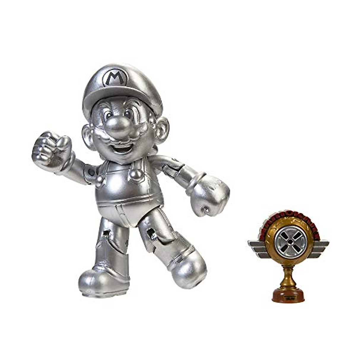 World of Nintendo 4" Metal Mario with Trophy Toy Figure