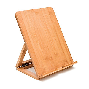 Lipper International 1886 Bamboo Wood Folding Stand for iPad, Samsung, Nexus, Nintendo Switch, and Other Tablets