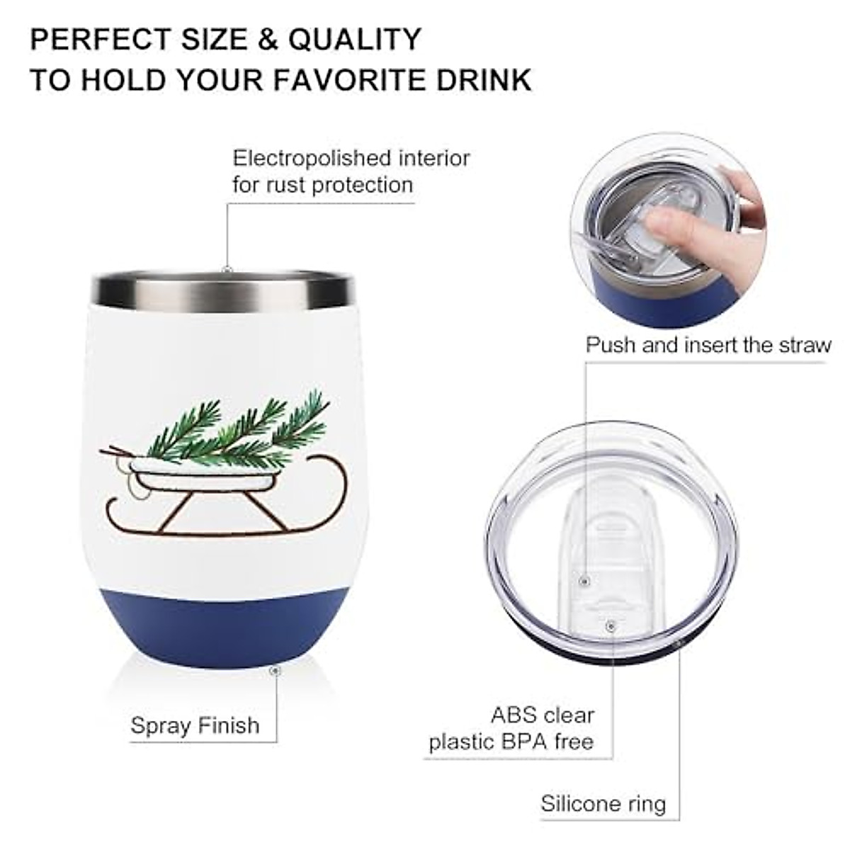 OPTKSNCU 304 Stainless Steel Insulated Cup with Lid, Christmas Art Poster Print Durable, And Easy to Clean – Ideal for Home, Office, And Gift Giving