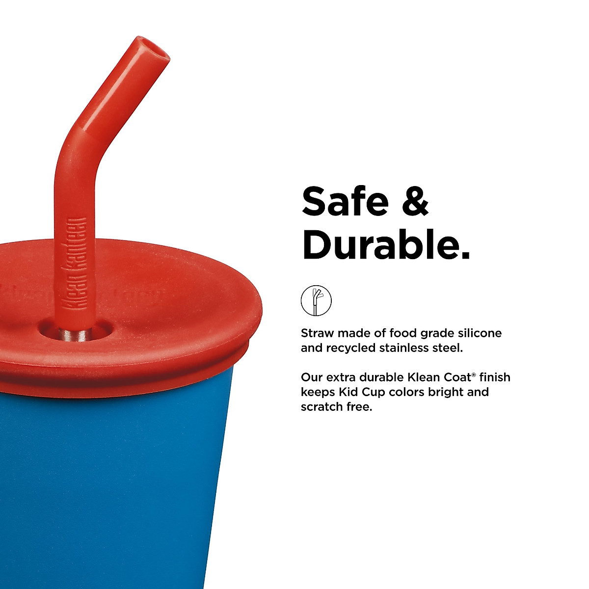 KLEAN KANTEEN Mykonos Blue Kid Cup with Straw Lid, 1 EA