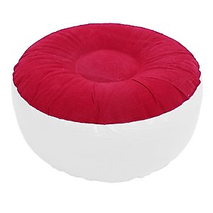 Inflatable Stool Ottoman Footrest, All Weather Foot Rest Indoor or Outdoor Use, Portable Flocking Inflatable Stool Ottoman Pouf Footstool for Home Patio Garden, Camping, Travel