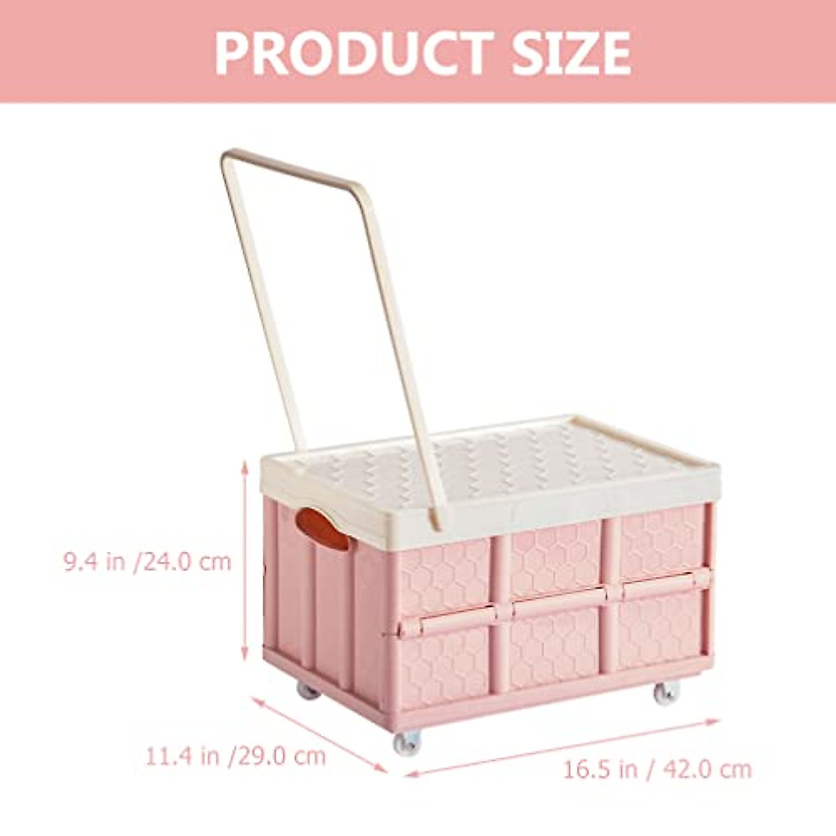 Cabilock Lidded Storage Bin Collapsible Storage Box Stackable Clothes Storage Box With Wheel