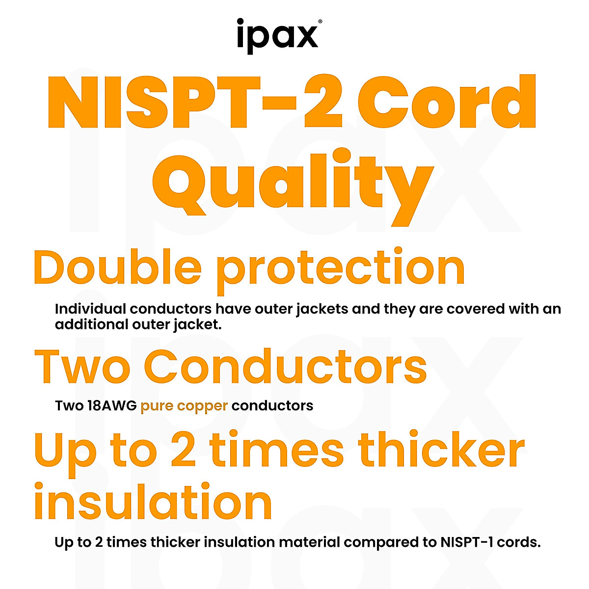 Ipax 10 Ft Long Two Prong AC Power Adapter Cord Cable Compatible with PS5 PS4 PS3 Slim LG TCL Samsung UN32EH5300 UN40EH5300 UN46EH5300 UN50EH5300 UN28H4000 UN40J5200 UN43J5200 UN48J5200 UN50J5200 TV