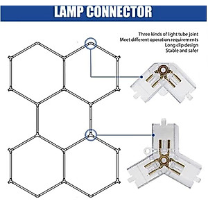 soges Hexagon Led Garage Light, 5 Grids 144W Hexagon Garage LED Light High Brightness Ceiling Lights DIY Linkable LED Garage Light for Gym/Car Detailing Shop/Work Shop/Auto Beauty Shop (White)