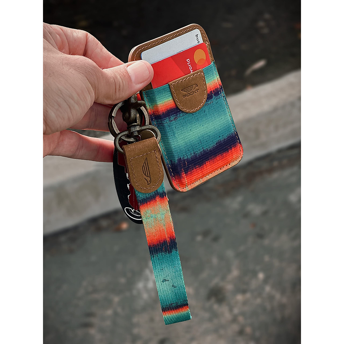 POCKT Slim Card Holder Wallet For Men and Women - Minimalist Front Pocket Wallet Elastic Credit Card Holder Genuine Leather RFID Blocking Card Case Wallets | Grunge