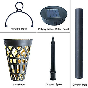 newvivid 6 Packs Pathway Solar Lights Outdoor Garden Solar Lamps Garden Stake Light, Solar Powered Pathway Lights Waterproof Landscape Lighting for Patio, Yard, Walkway Sidewalk Courtyard Black