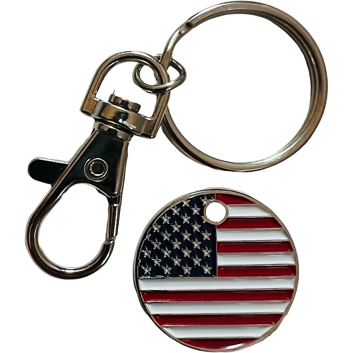 Shopping Cart Quarter Coin with Keyring (USA Flag)