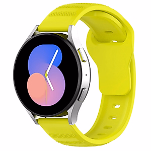 Rugged Bands Compatible with Samsung Galaxy Watch 5 Band 40mm 44mm, Galaxy Watch 5 Pro Band 45mm, 20mm Soft Silicone Sport Replacement Strap for Women Men, Lime