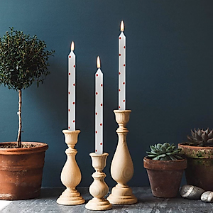 Taper Candle Handcrafted Candle Sticks - Gedengni 10'' Dot Tapered Candles White Candlestciks Unscented Wax Candles for Wedding Home Holiday Decor