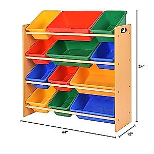 Costzon Toy Storage Organizer Bins Kids Playroom Activity Center Shelf Drawer