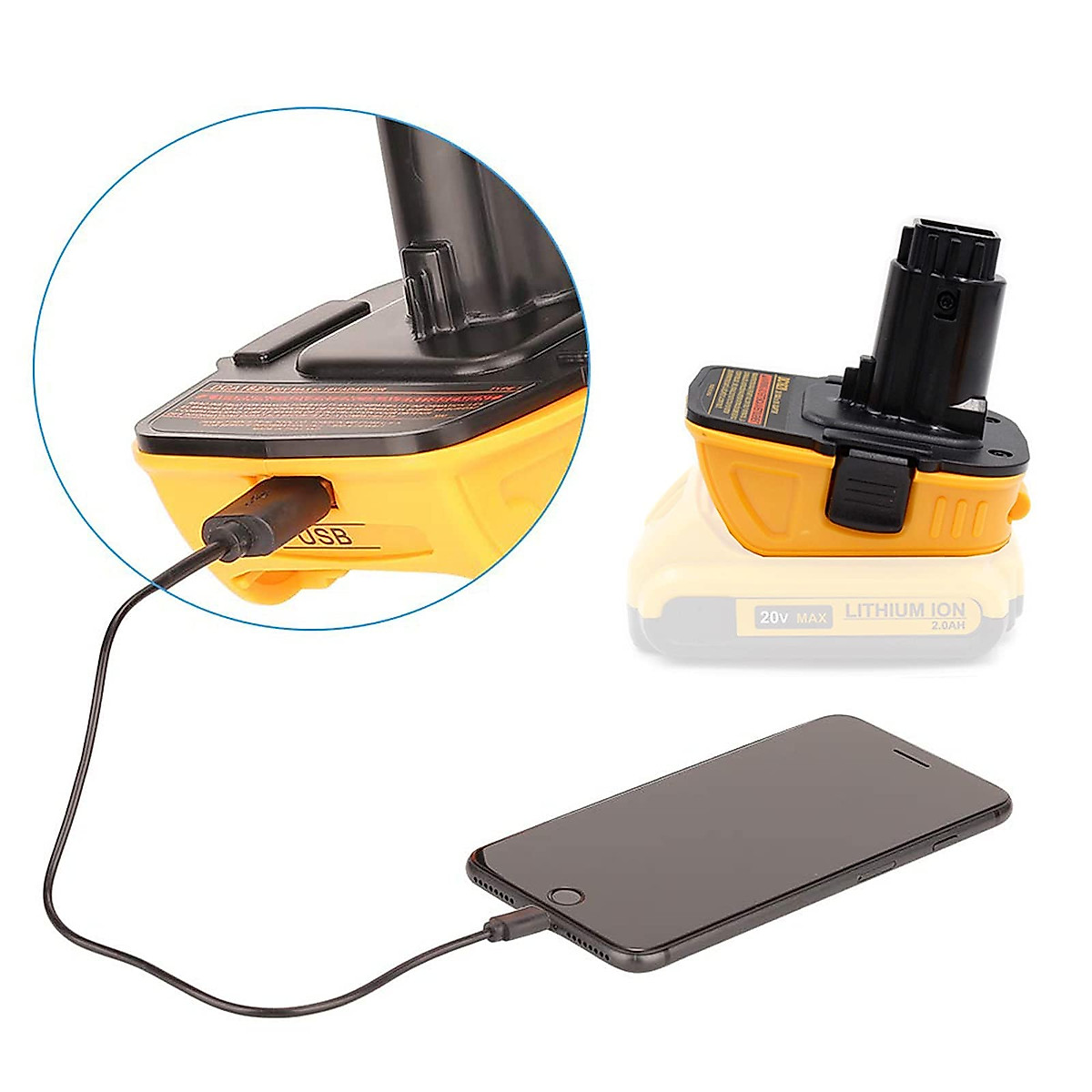 TPDL DCA1820 Battery Adapter Replace for Dewalt 18V to 20V Lithium Ion Battery Converter, Work for Dewalt 18V Nicad & Nimh Battery Power Tools (2 Packs)